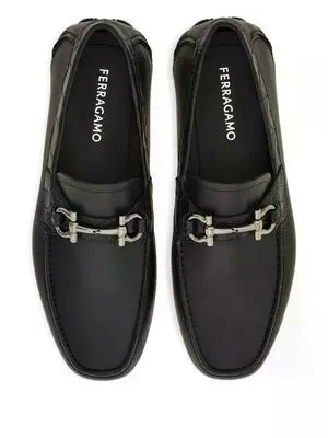 FERRAGAMO Gancini-buckle Loafers - Black