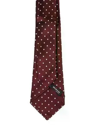 Kiton Polka-dot Silk Neck Tie - Red