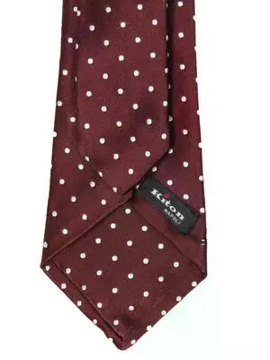 Kiton Polka-dot Silk Neck Tie - Red