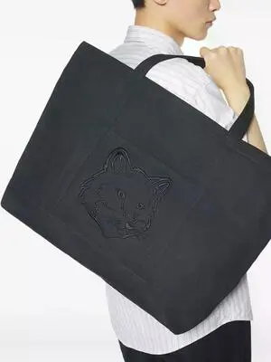 Maison Kitsuné Large Fox Head Tote Bag - Black