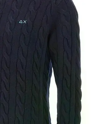 SUN 68 Cable-knit Logo Sweater