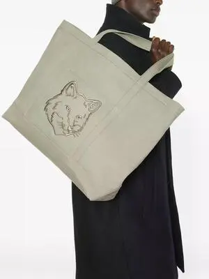 Maison Kitsuné Fox Head Xl Tote Bag - Neutrals