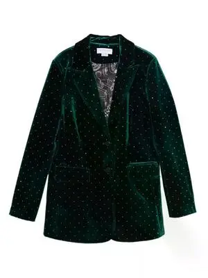 NEVER FULLY DRESSED Embellished Velvet Blazer