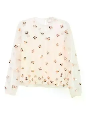 FORTE_FORTE Sequin Floral Blouse - Neutrals