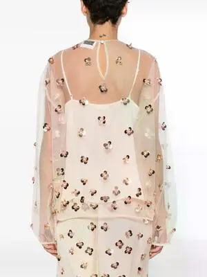 FORTE_FORTE Sequin Floral Blouse