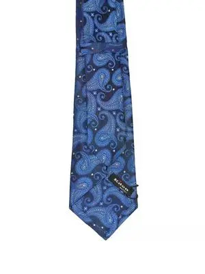 Kiton Paisley-pattern Silk Tie - Blue