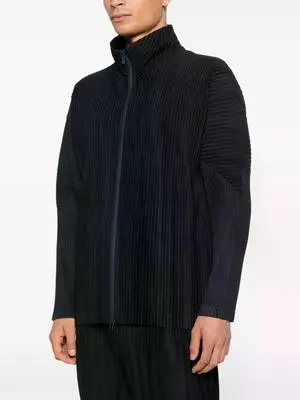 Issey Miyake Pleated Zip Jacket - Black