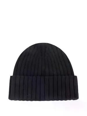 MC2 SAINT BARTH Ribbed Wool Beanie Hat - Black