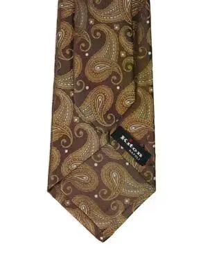 Kiton Paisley-pattern Silk Tie - Brown