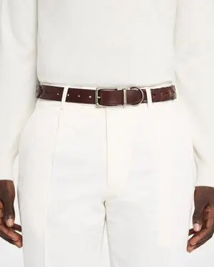 Polo Ralph Lauren Woven Leather Belt With D-ring - Brown