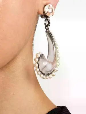 Etro Paisley Pearl Clip-on Earrings - White