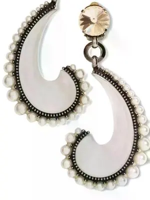 Etro Paisley Pearl Clip-on Earrings - White