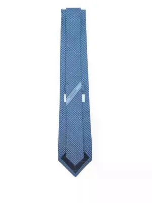 FERRAGAMO Geometric Patterned Neck Tie - Blue