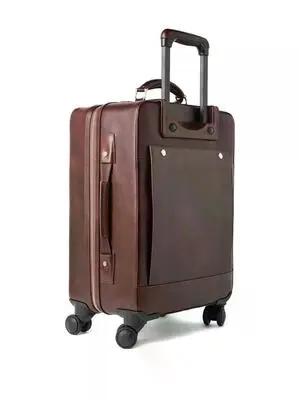 Brunello Cucinelli Leather Wheeled Suitcase - Red