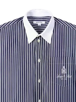 SPORTY & RICH Striped Embroidered Shirt