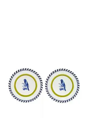 POLSPOTTEN Striped Edge Decorative Plates - Blue