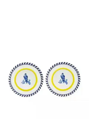 POLSPOTTEN Striped Edge Decorative Plates - Blue