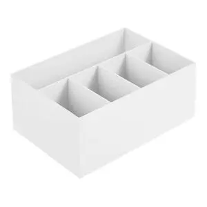 IDESIGN 5-section Divided Vanity Organizer For Cosmetic Storage - White