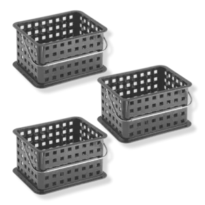 IDESIGN Small Shower Caddy With Handle, Portable And Stackable Shower Organizer - Grey