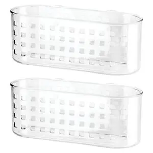 IDESIGN Plastic Suction Shower Basket For Bathroom - One-color