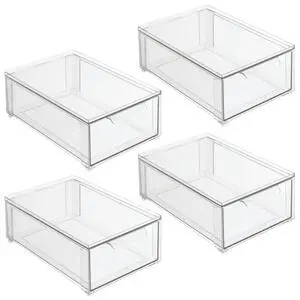 IDESIGN 4-pack Stackable Storage Drawers - One-color