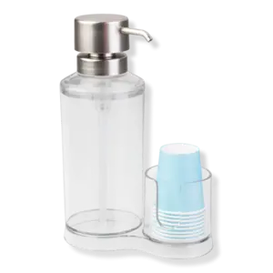 IDESIGN Mouthwash Caddy With Cup Holder - Clear/brushed