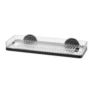IDESIGN Self-adhesive Shower Shelf With Razor Holder - Matte Black