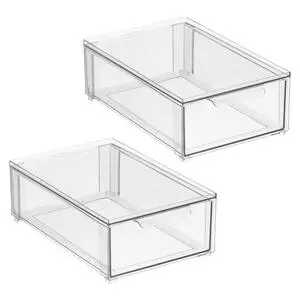 IDESIGN 2-pack Stackable Storage Drawers - One-color