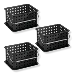 IDESIGN Small Stackable Shower Caddy Basket - Black