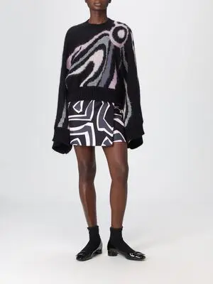 Emilio Pucci Pink Abstract Print Knit Sweater - Black
