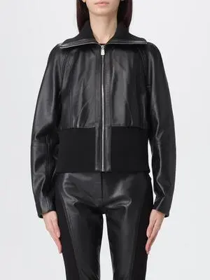 Pinko Leather Bomber Jacket - Black