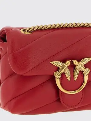 Pinko Baby Love Bag Puff Mini Quilted Nappa Bag With Love Birds Logo - Red
