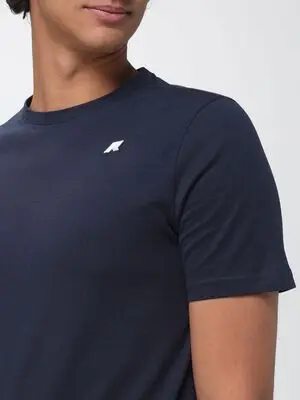 K-WAY Slim Fit Cotton T-shirt With Contrasting Logo And A Crew Neck - Navy