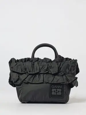 GANNI Mini Bag With Ruffle Detail - Black