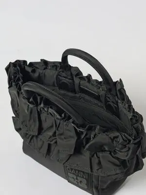 GANNI Mini Bag With Ruffle Detail - Black