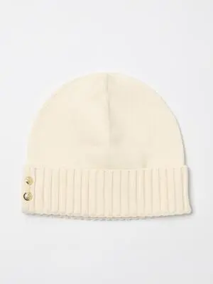 Ralph Lauren Beanie With Gold Tone Embellishments - Natural