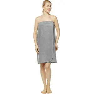 ARUS Gots Certified Organic Cotton Shower Bath Wrap - Gray