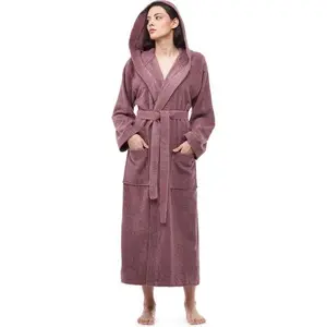 ARUS Paradise Womens Hooded Cotton Bath Robe Grape