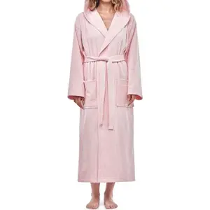 ARUS Paradise Womens Hooded Cotton Bath Robe Pink