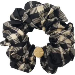 Burberry Check Silk Scrunchie Black/calico Beige