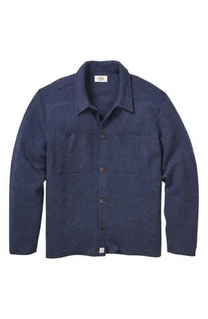 Marine Layer Boiled Wool Overshirt - Navy