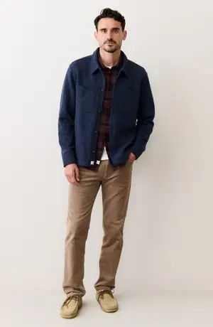 Marine Layer Boiled Wool Overshirt - Navy