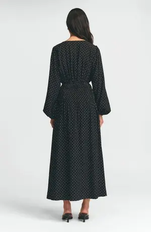 ST MRLO May Gather Midi Dress - Black Base Spot