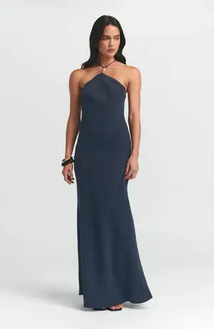 ST MRLO Anais Slip Maxi Dress - Shadow Navy