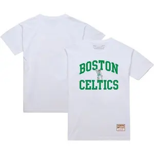 Mitchell & Ness Boston Celtics Hardwood Classics Vintage Warm Up T-shirt - White