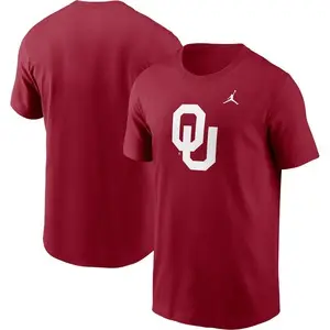 JORDAN BRAND Oklahoma Sooners Primetime Evergreen Logo T-shirt - Crimson