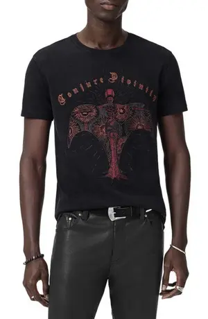 John Varvatos Deco Goddess Embellished Organic Cotton T-shirt