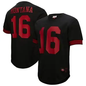 Mitchell & Ness Joe Montana San Francisco 49ers Big & Tall Mesh Player Name & Number Top - Black