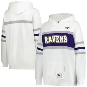 Mitchell & Ness Baltimore Ravens Head Coach Throwback Pullover Hoodie - White