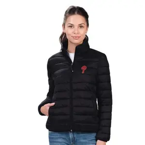 G-III 4HER BY CARL BANKS Philadelphia Phillies Pillow Full-zip Jacket - Black